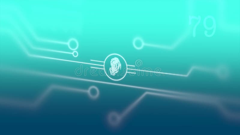 Fingerprint on Glowing Blue Technological Background. Stock Video ...