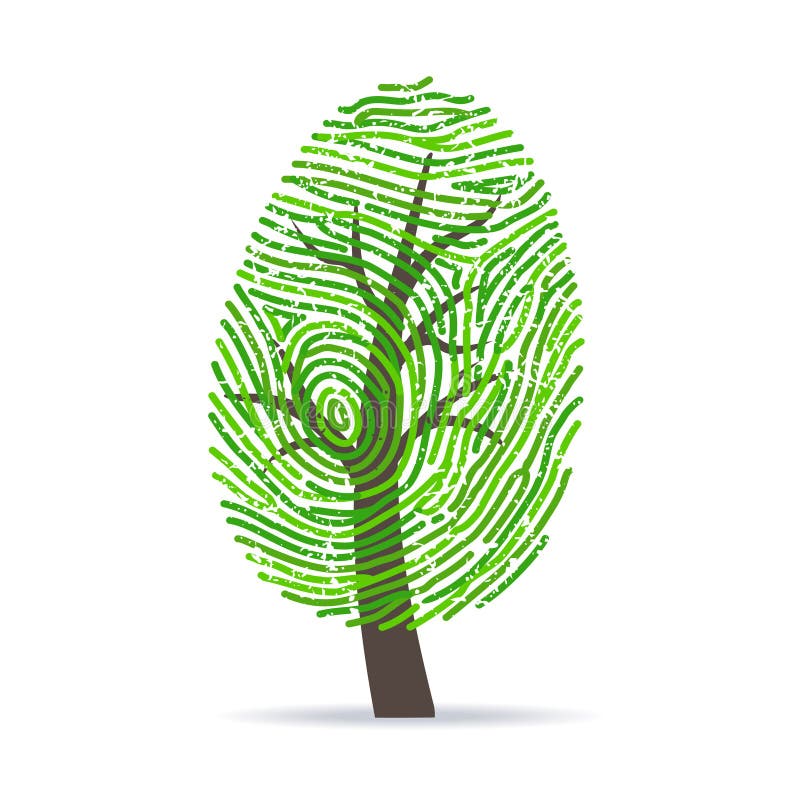 Green Fingerprint Tree, Vector Stock Vector - Illustration of mark ... Green Fingerprint Tree, Vector Stock Vector - Illustration of mark ...
