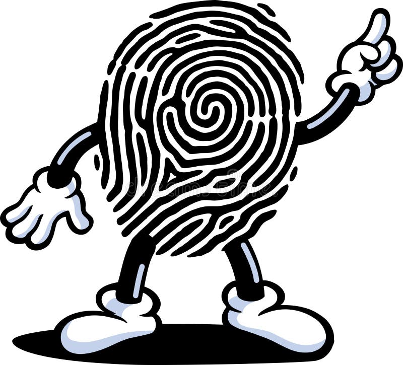 Fingerprint Cartoon Faces stock illustration. Illustration of graphics ...