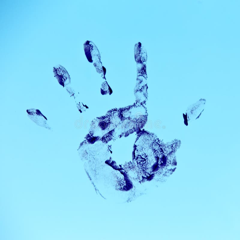 Fingerprint of a Hand with Finger Paint Stock Image - Image of ...