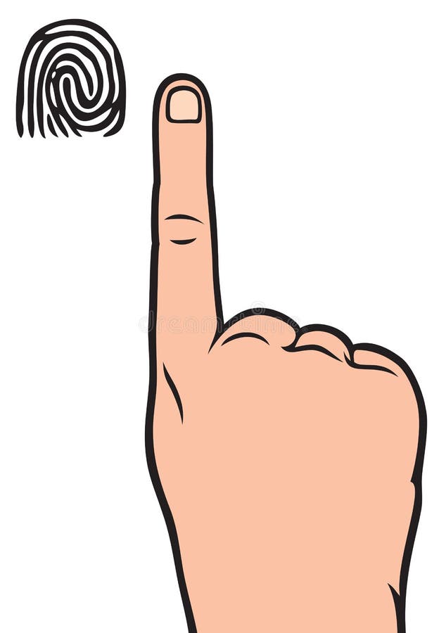 Fingerprint and Hand Scan Identification Stock Vector - Illustration of ...