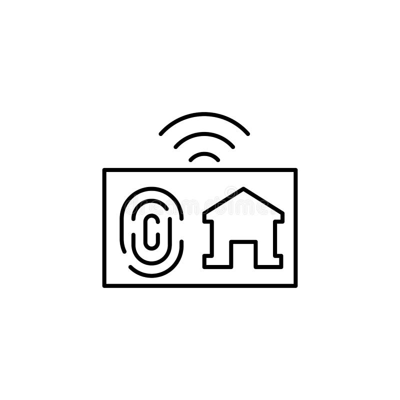 Fingerprint House Icon. Smart House Vector Icon. Fingerprint Scan Icon ...