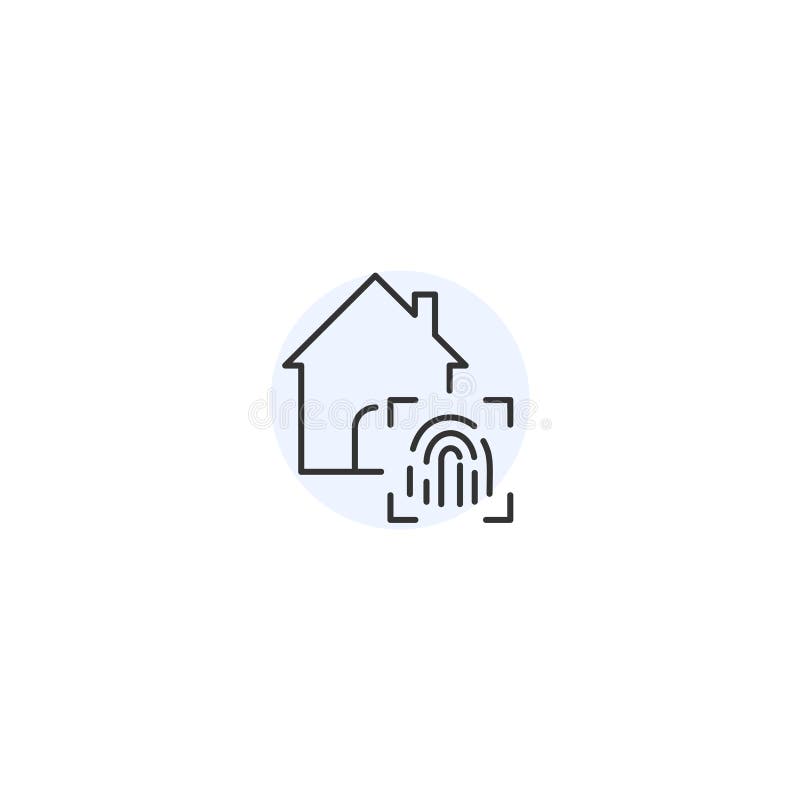 Fingerprint House Icon. Smart House Vector Icon. Fingerprint Scan Icon ...
