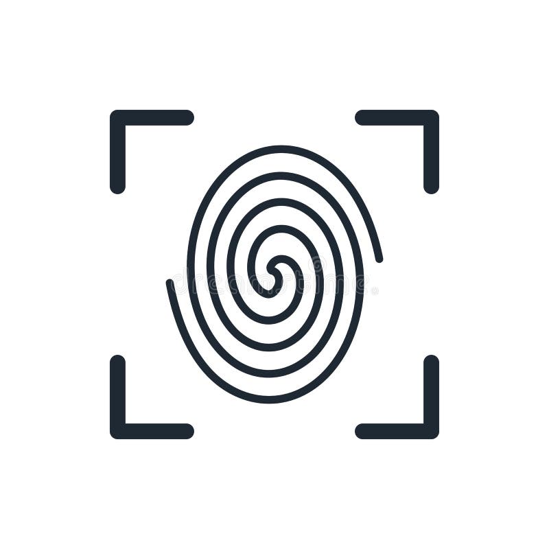 Finger Print Icon Touch Id Symbol Stock Vector - Illustration of sign ...