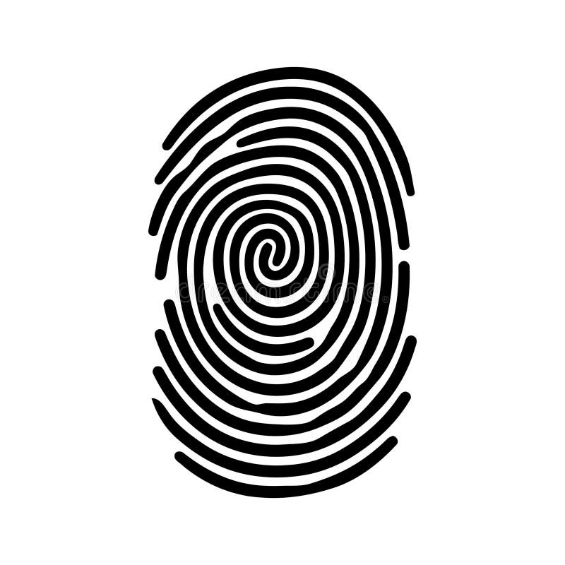 Fingerprint Icon. Black Fingerprint Stock Vector - Illustration of line ...