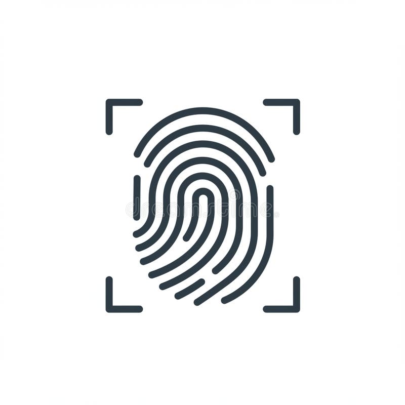 Fingerprint Icon Centered within Four Corner Brackets. the Fingerprint ...