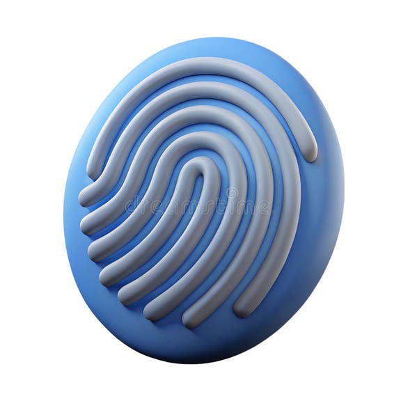 Fingerprint Icon 3d Rendering Illustration. Plastic Style Stock Image ...