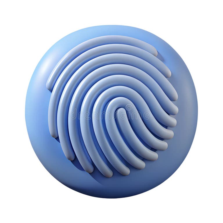 Fingerprint Icon 3d Rendering Illustration. Plastic Style Stock Image ...