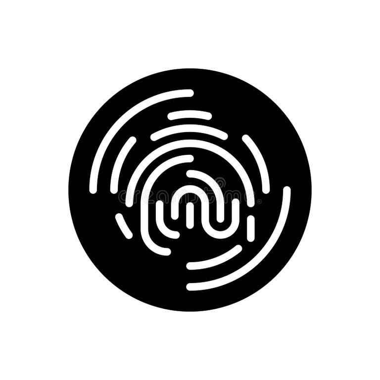 Black Solid Icon for Fingerprint, Dactylogram and Mark Stock Illustration - Illustration of ...