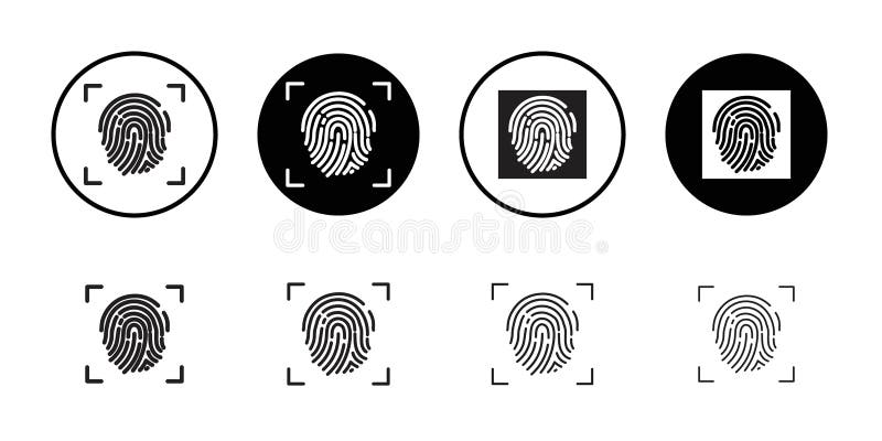 Fingerprint Icon Isolated Flat Vector in Outline Stock Vector ...