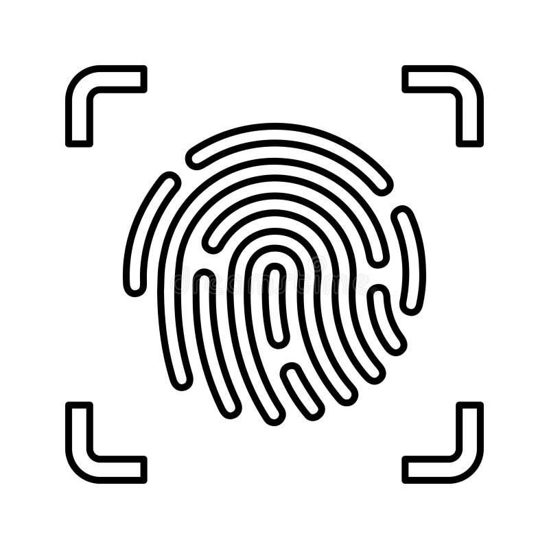 Fingerprint Icon. Outline Design Stock Illustration - Illustration of ...