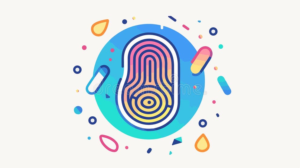 Identity Verification Fingerprint Icon for Security and Authentication ...