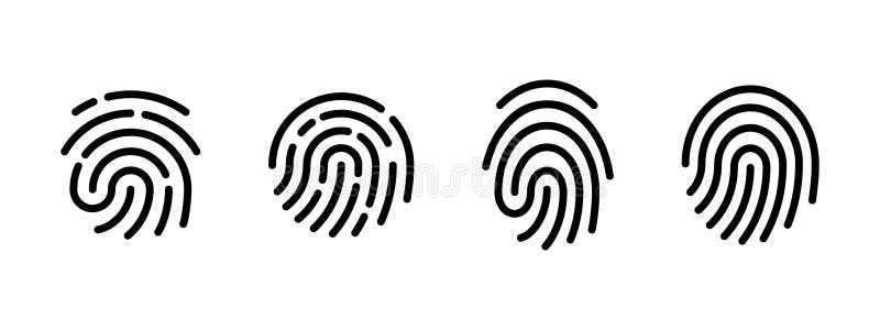 Fingerprint Icon Set. Finger Print Vector Illustration. Biometric ...