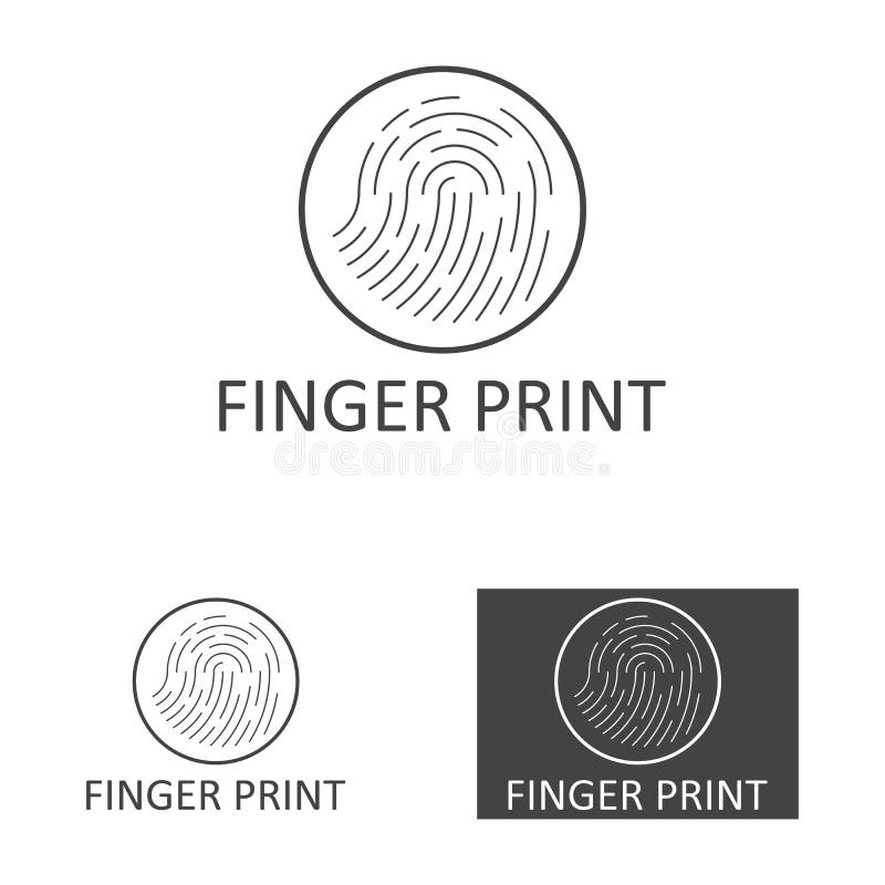 Fingerprint Icon, with Simple and Modern Logo Graphic Art Design Stock ...