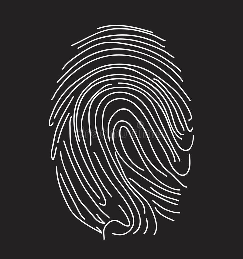 Fingerprint Icon. Simple Vector Stock Vector - Illustration of crime ...