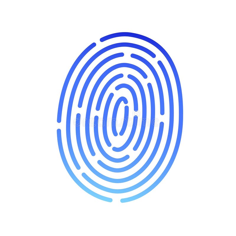 Fingerprint Icon with Unique Biometric Pattern. Finger, Thumb Print for ...