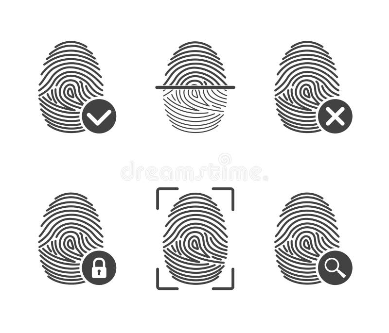 Identification Symbol. Fingerprint Icon. Vector Illustrations. Flat ... Identification Symbol. Fingerprint Icon. Vector Illustrations. Flat ...