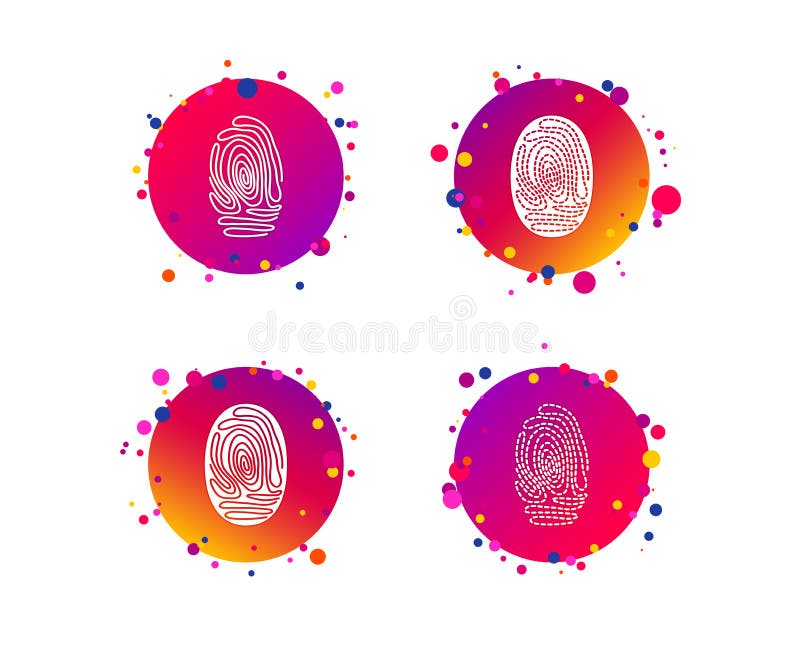 Fingerprint Icons. Identification Signs. Vector Stock Vector ...