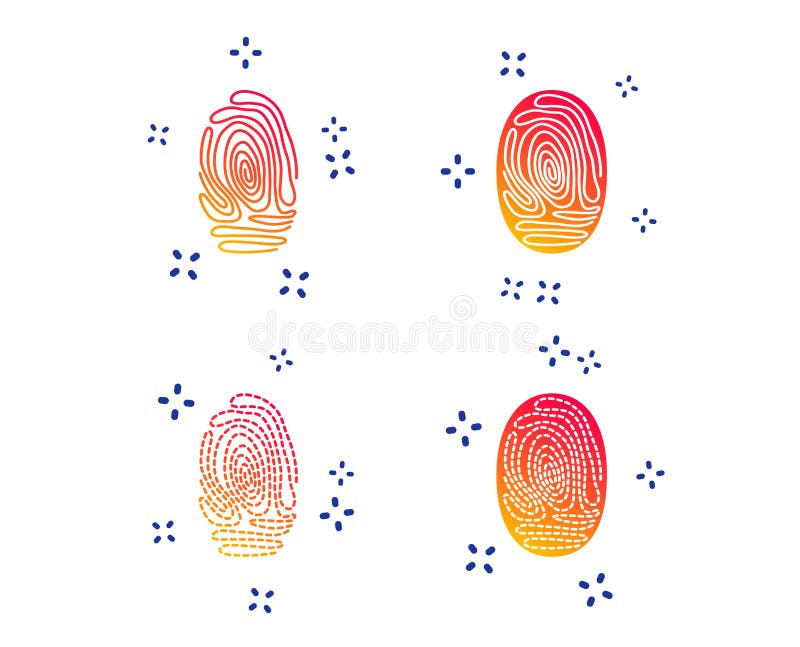 Fingerprint Icons. Identification Signs. Vector Stock Vector ...
