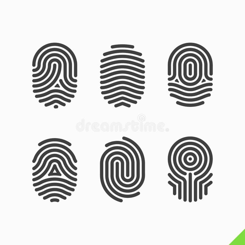 Fingerprint icons set stock vector. Illustration of detective - 38917716