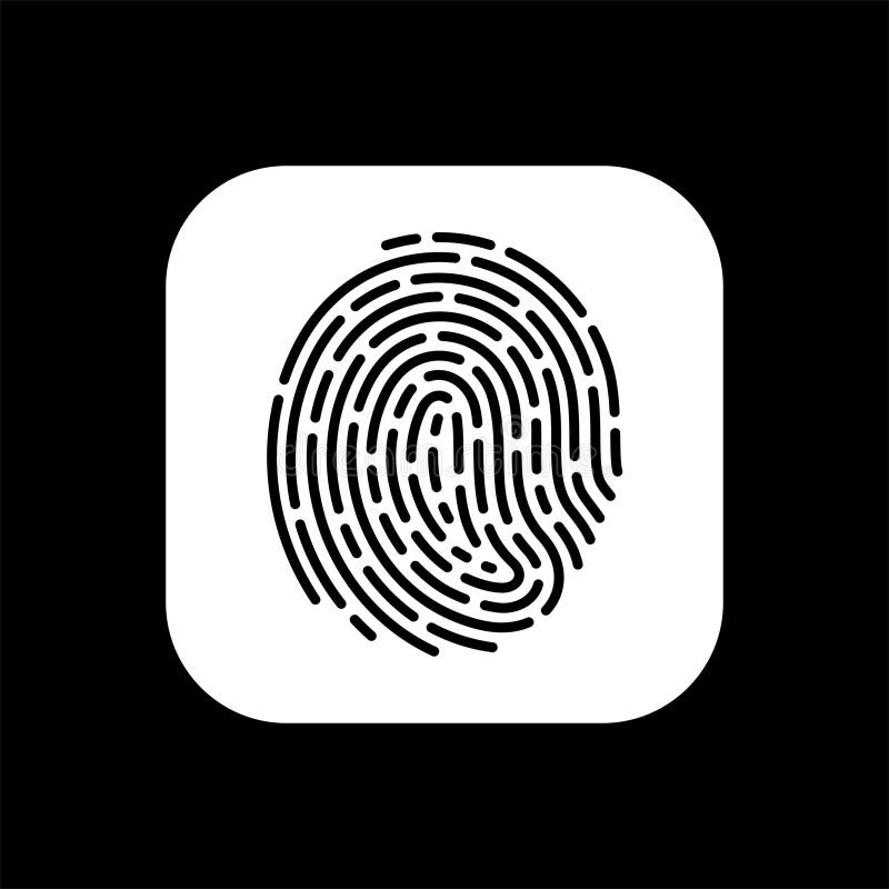 Fingerprint ID Authentification Vector Icon. Thumbprint Icon. Stock ...