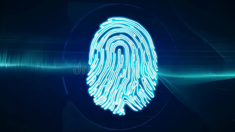 Fingerprint ID Concept. Digital Processing of Biometric Fingerprint ...