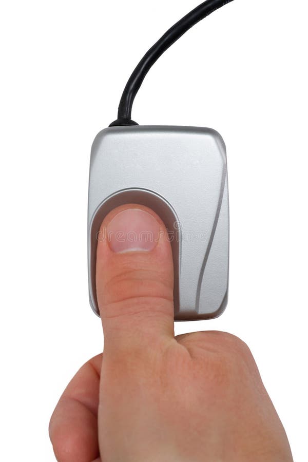 Finger on Biometric Scanner Stock Photo - Image of forensics, privacy ...