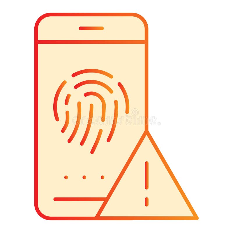 Fingerprint Identification Flat Icon. Authorization Orange Icons in ...
