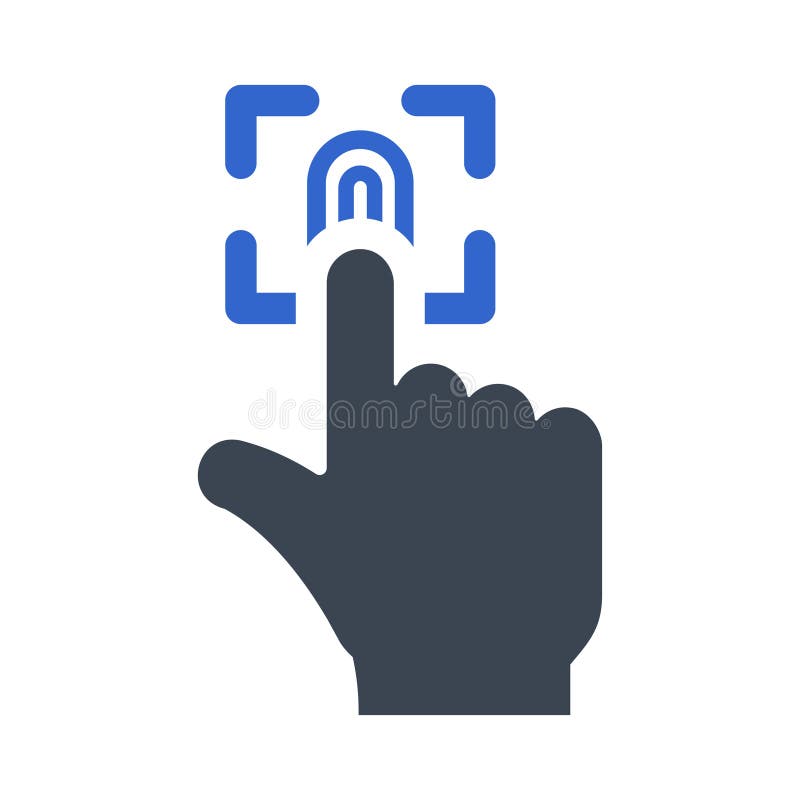 Fingerprint Identification Icon Stock Vector - Illustration of touch ...