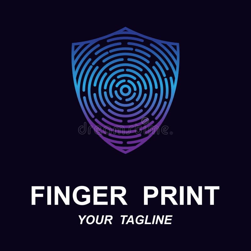 Fingerprint Identification Logo Vector Stock Vector - Illustration of ...