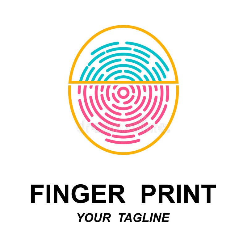 Fingerprint Identification Logo Vector Stock Vector - Illustration of ...
