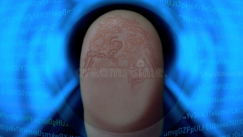 Fingerprint Identification Scan for Security Control on Futuristic HUD ...