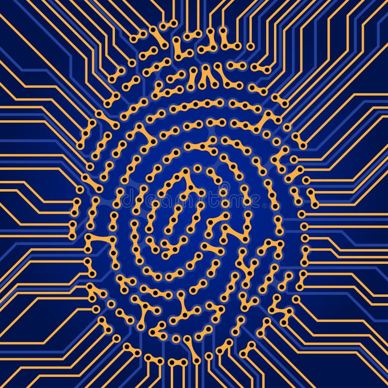 Fingerprint electronics stock vector. Illustration of print - 42501778