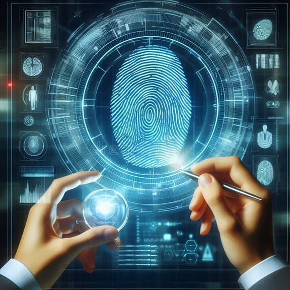 Fingerprint Identification Technology: Precision in Biometrics Stock Illustration - Illustration ...