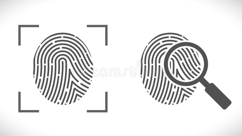 Fingerprint identity icon stock vector. Illustration of crime - 210013952