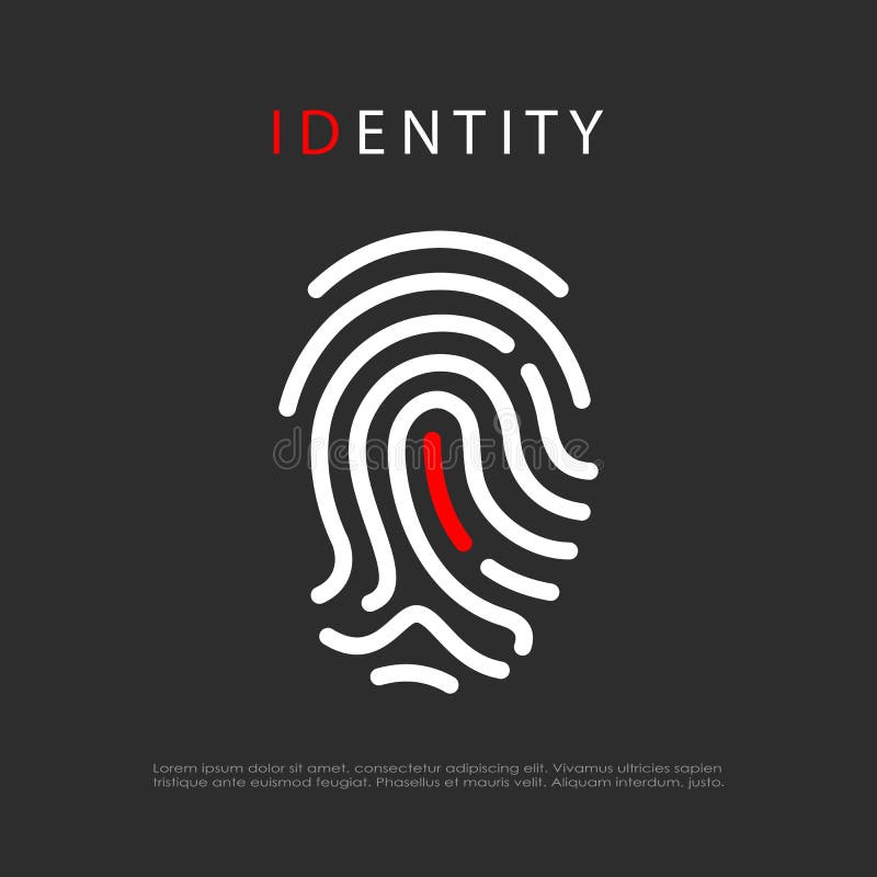 Fingerprint Identity Vector Logo Stock Vector - Illustration of cartoon ...