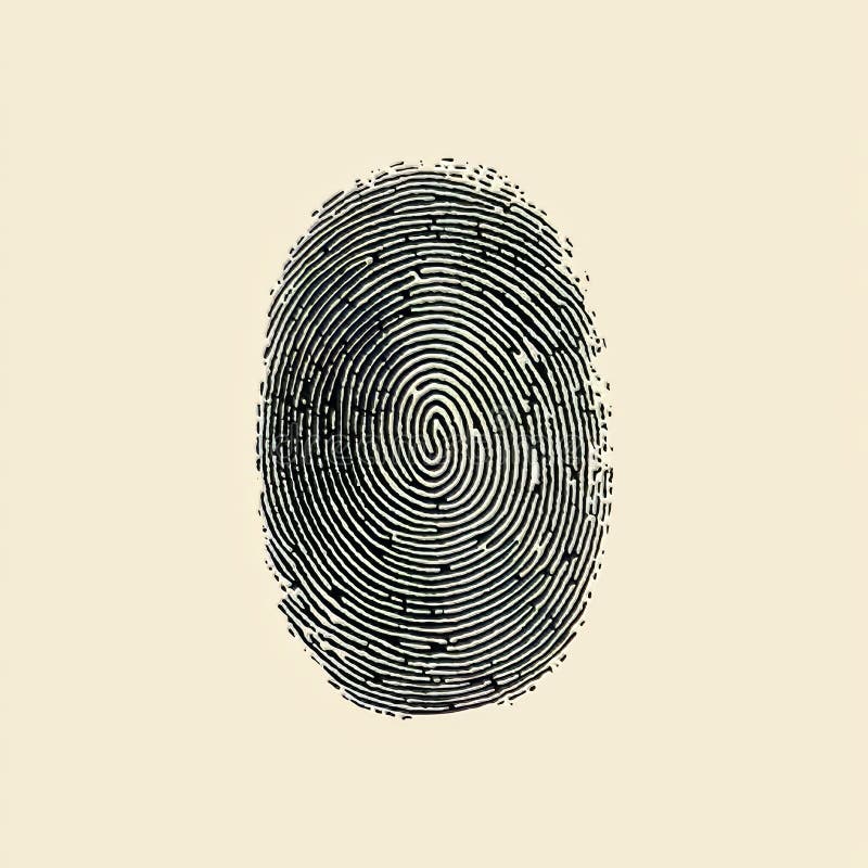 Fingerprint Illustration Showcasing Unique Patterns in Black and White ...