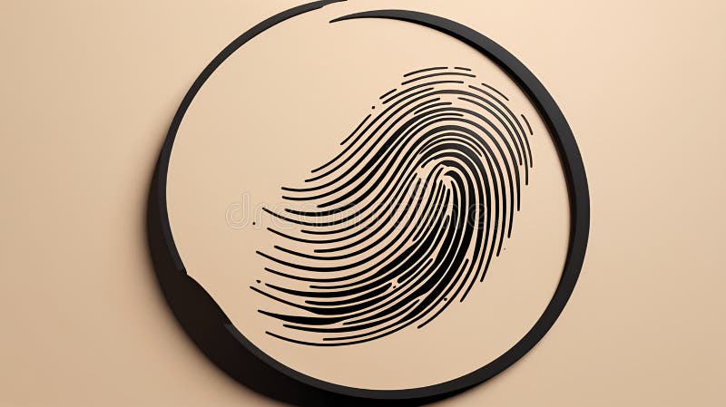 Fingerprint Inside Circle Icon Stock Illustration - Illustration of ...