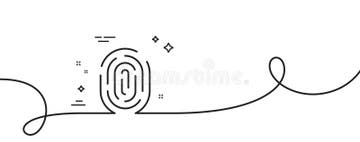 Fingerprint Line Icon. Finger Print Scan Sign. Continuous Line with Curl. Vector Stock Vector ...