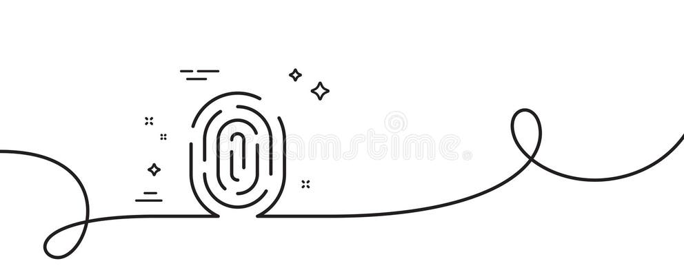 Fingerprint Line Icon. Finger Print Scan Sign. Continuous Line with Curl. Vector Stock Vector ...