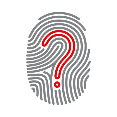 Fingerprint Lines and Question Mark Inside Stock Vector - Illustration ...