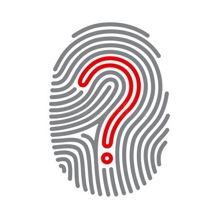 Fingerprint Lines and Question Mark Inside Stock Vector - Illustration ...