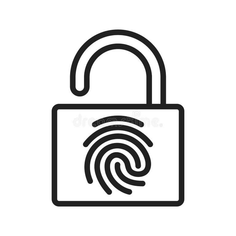 Fingerprint Lock Icon Vector Image. Suitable for Mobile Apps, Web Apps ...