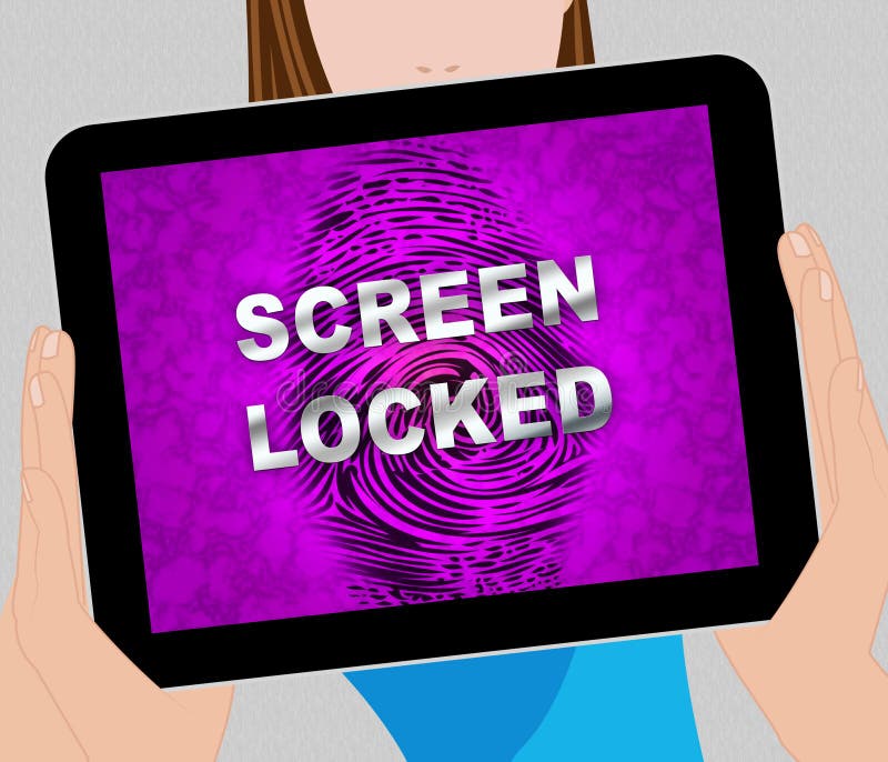 Fingerprint Lock Screen Secure Touch Authorization 2d Illustration ...