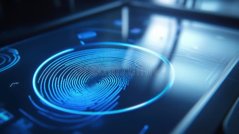 Fingerprint on Login Screen Stock Illustration - Illustration of ...