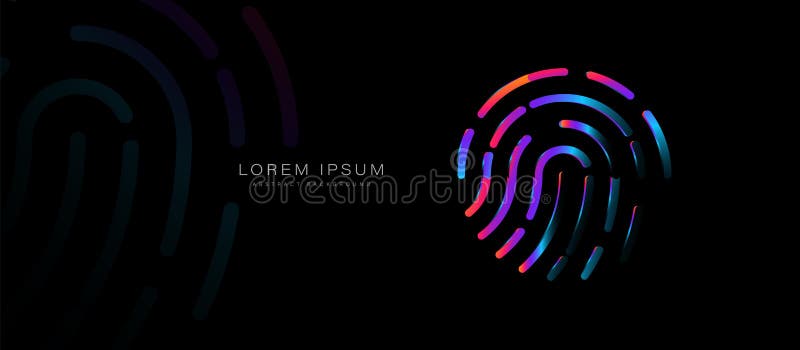 Fingerprint Logo. Cyber Security Technology. Security System Stock ...