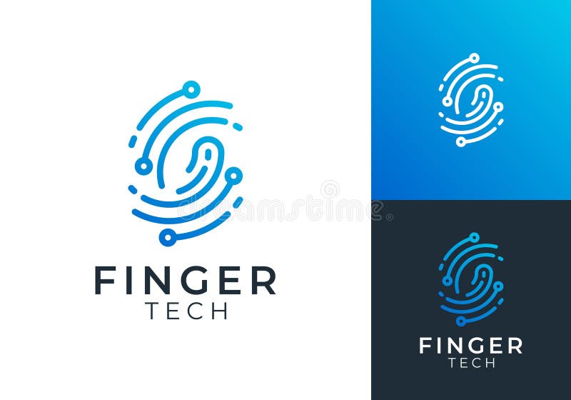 Fingerprint Logo Design. Scanner Sensor Technology, Security ...
