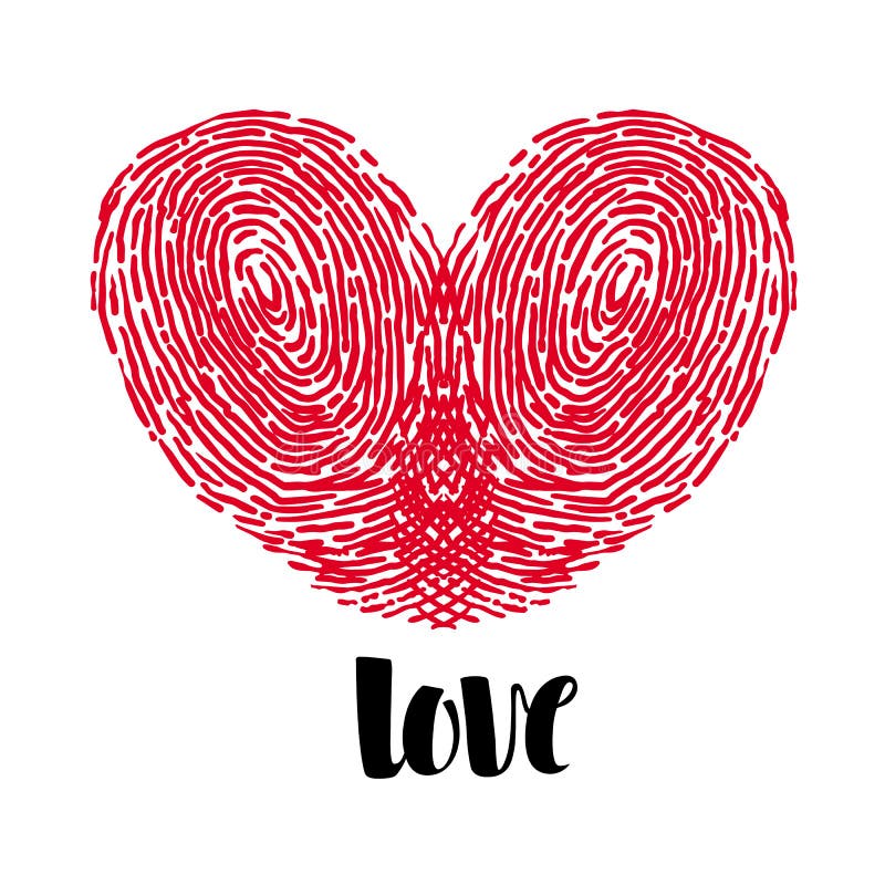 Fingerprint Love Heart stock vector. Illustration of wedding - 85857546