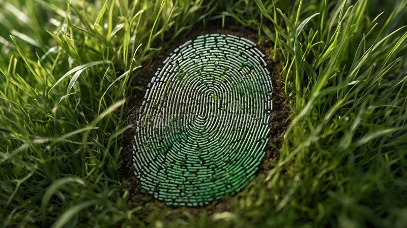 Fingerprint Made of Grass Eco-friendly Biometrics, Organic Identity ...