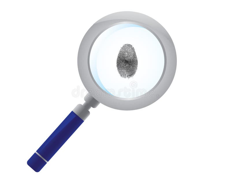 Fingerprint With Magnifying Glass Picture. Image: 20935750